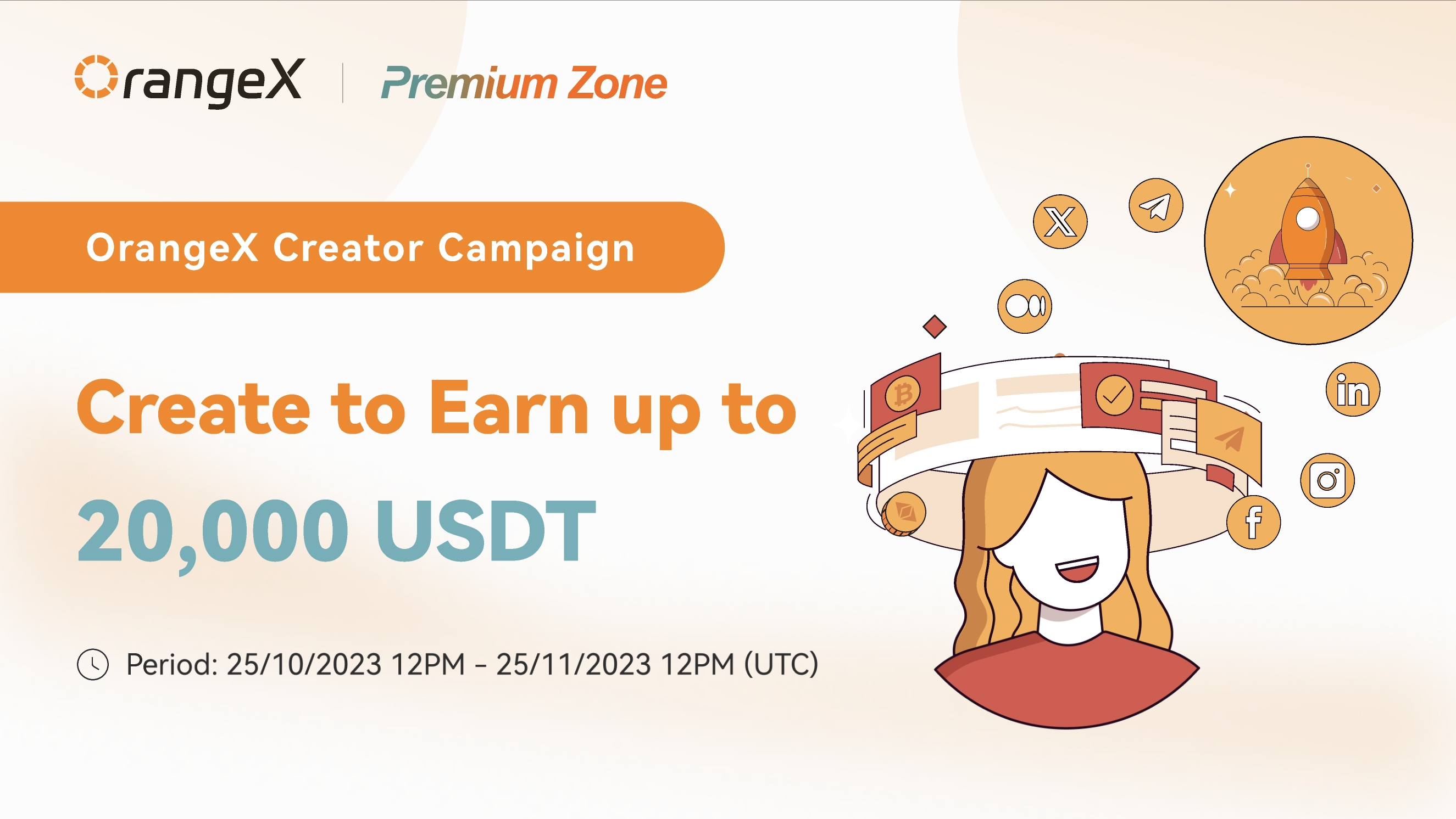 OrangeX Creator Campaign: Create to Earn up to 20,000 USDT – OrangeX