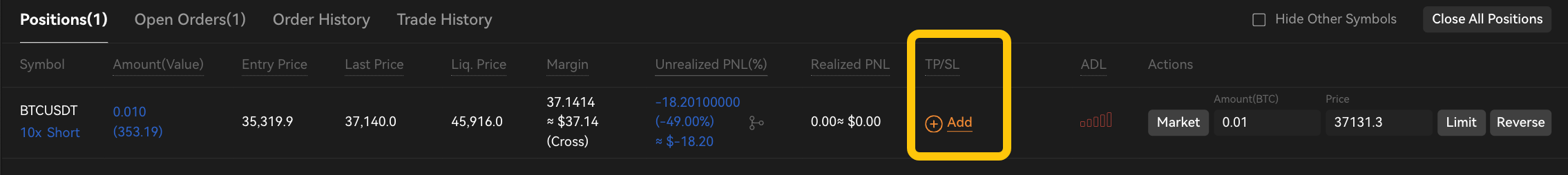 How to Set Up and Modify Your TP(Take Profit)/SL(Stop Loss) Order – OrangeX