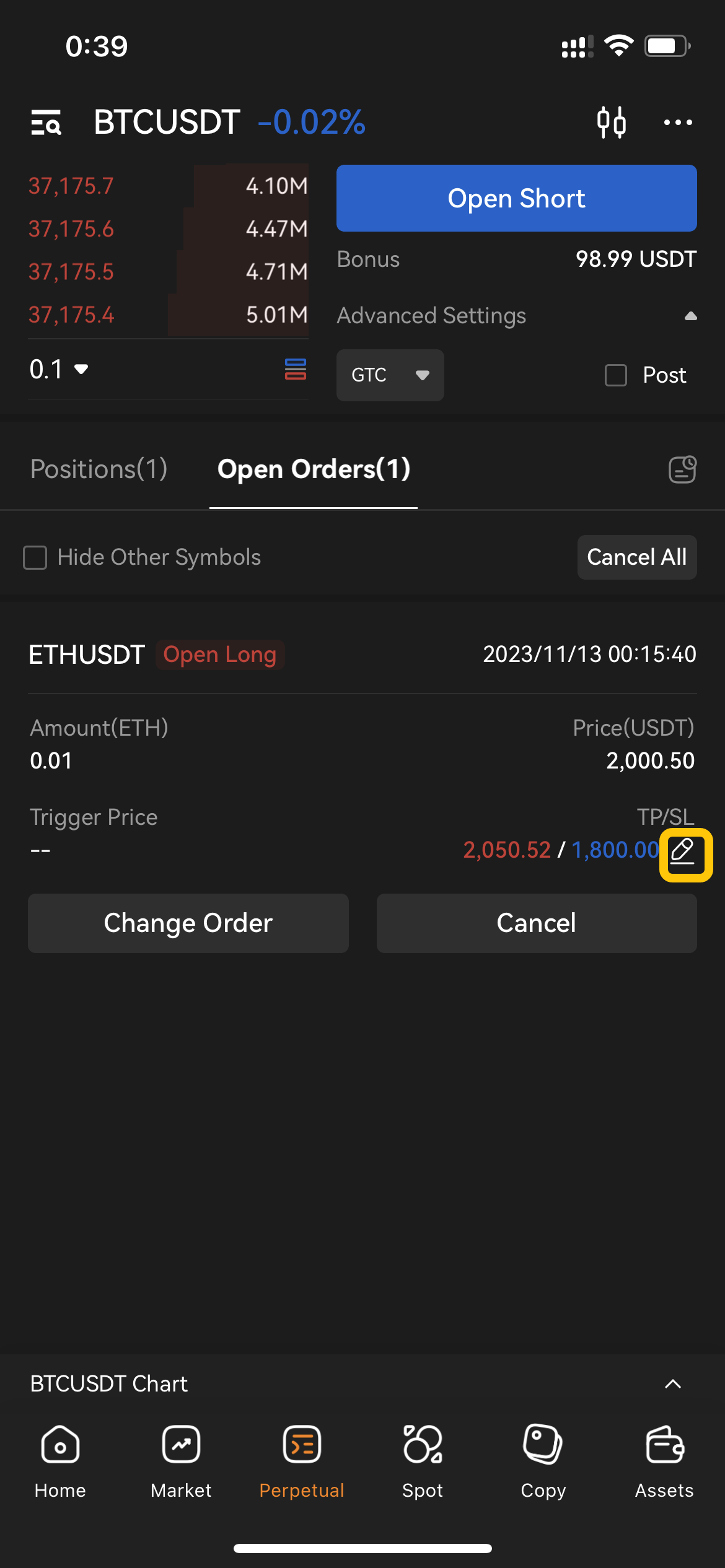 How to Set Up and Modify Your TP(Take Profit)/SL(Stop Loss) Order – OrangeX